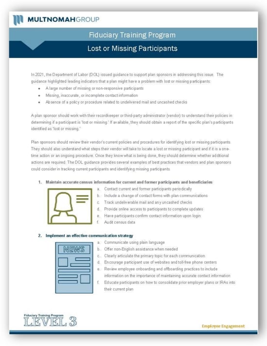 Increased Focus on Lost or Missing Participants